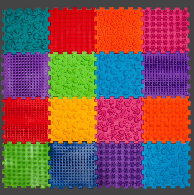 Masážna ortopedická podložka Puzzle "Mega Mix" 16 prvkov :: Super spánok